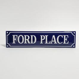 Emaille straatnaambord: Ford place | 33cm x 8cm | Emaillegigant.nl